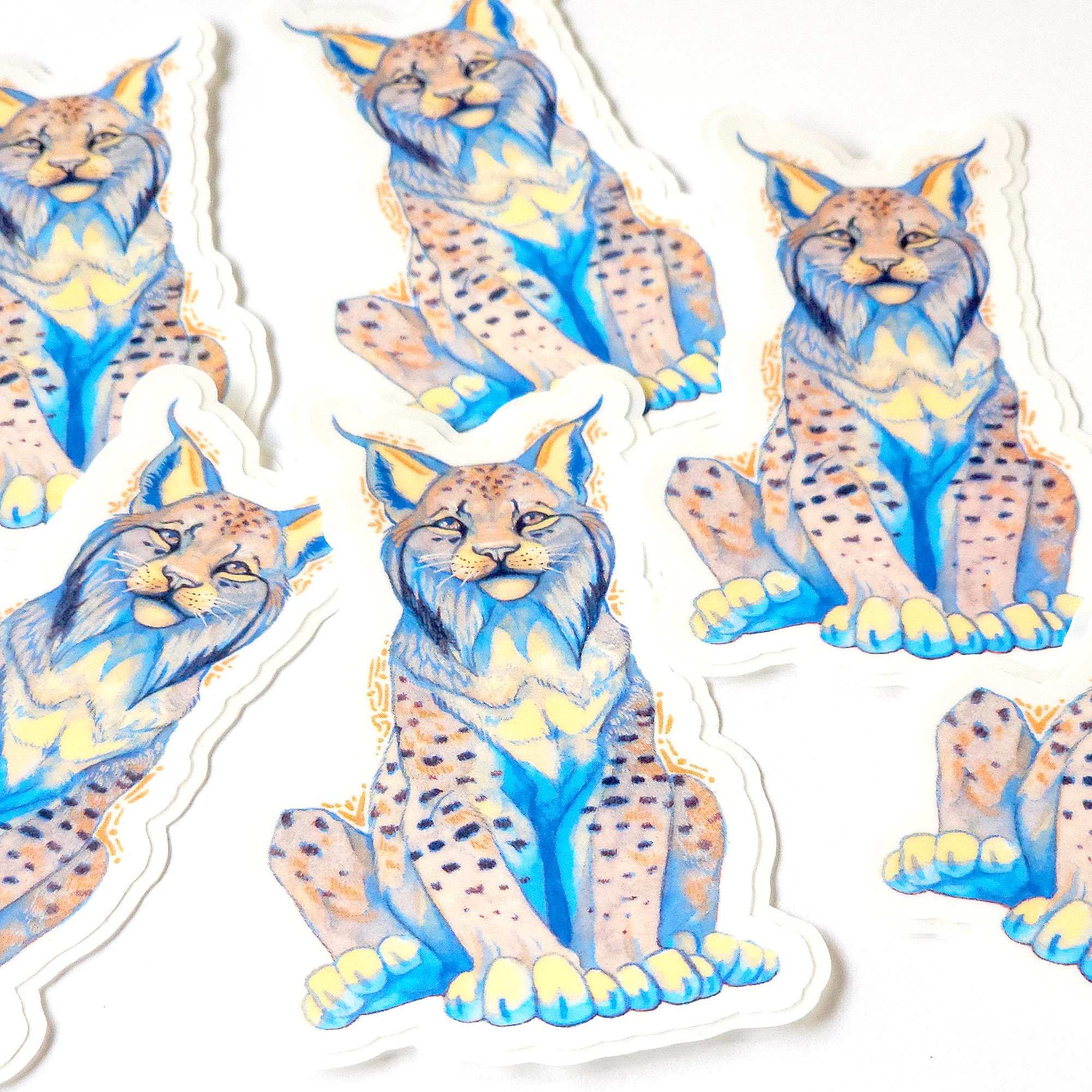Lynx Die Cut Decal Watercolor Animal Sticker Waterproof Wildlife Art DA ...