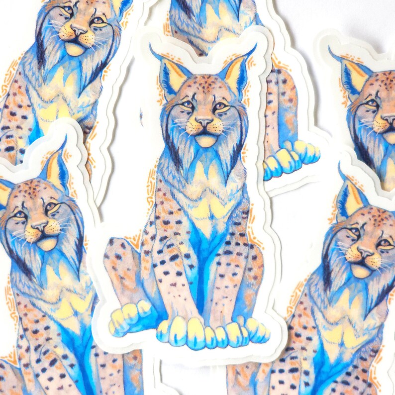 Lynx Die Cut Decal Watercolor Animal Sticker Waterproof Wildlife Art DA ...
