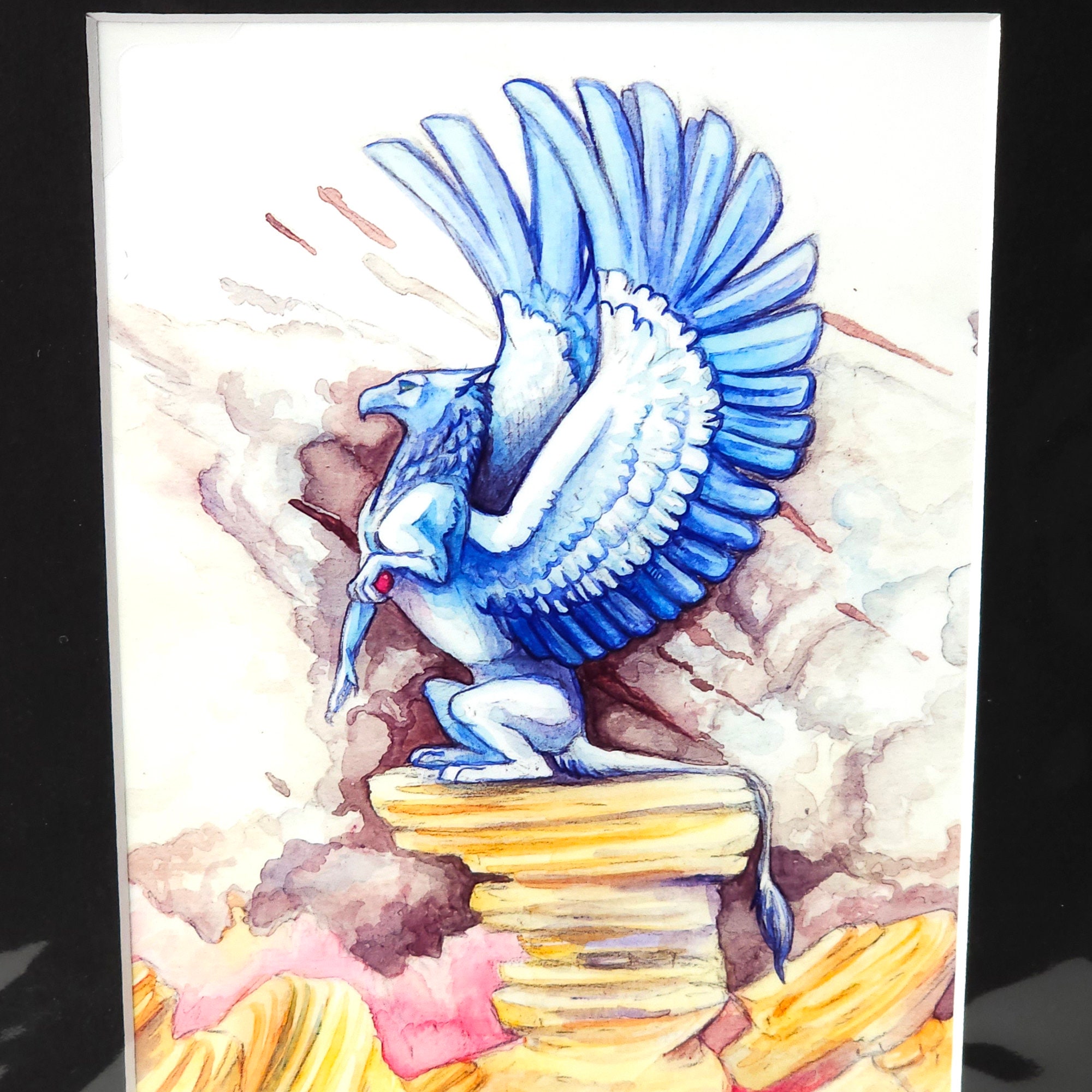 Desert Gryphon Watercolor Painting PRINT Art Print Fantasy Illustration ...