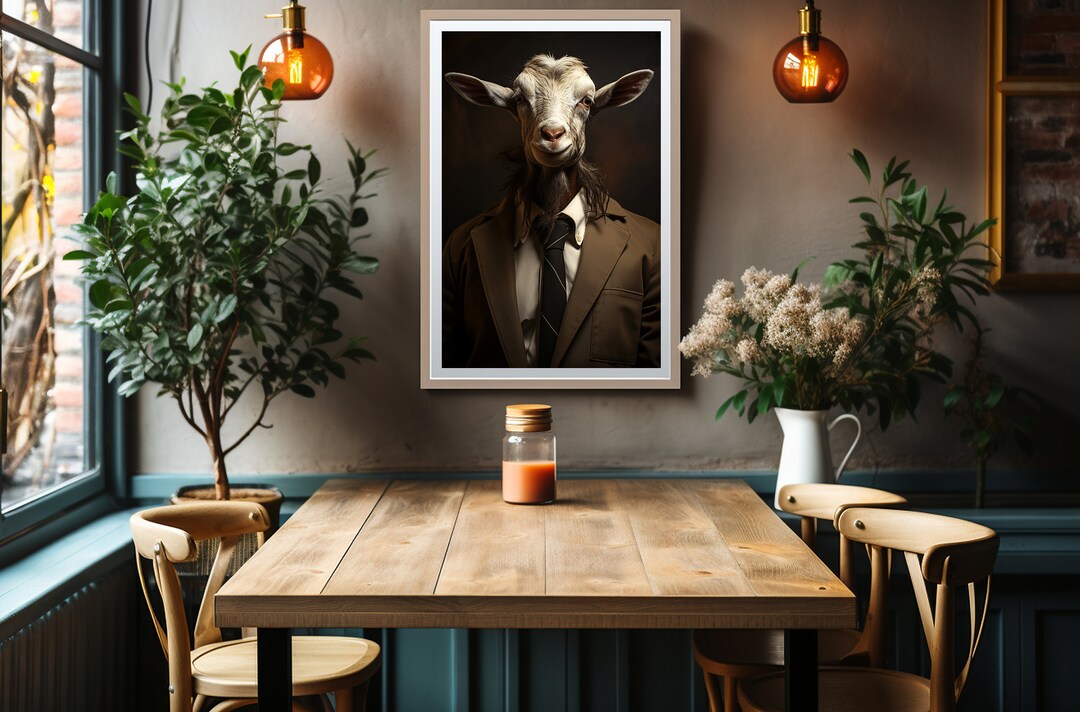 Farm Animal Portrait, Goat Portrait, Personalised Animal Illustration ...