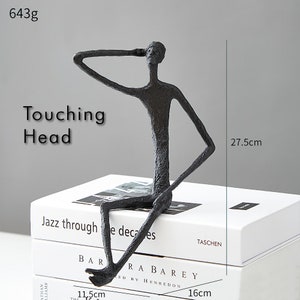 Three Abstract Human Metal Figurines, Metal Art Sculpture Statue ...