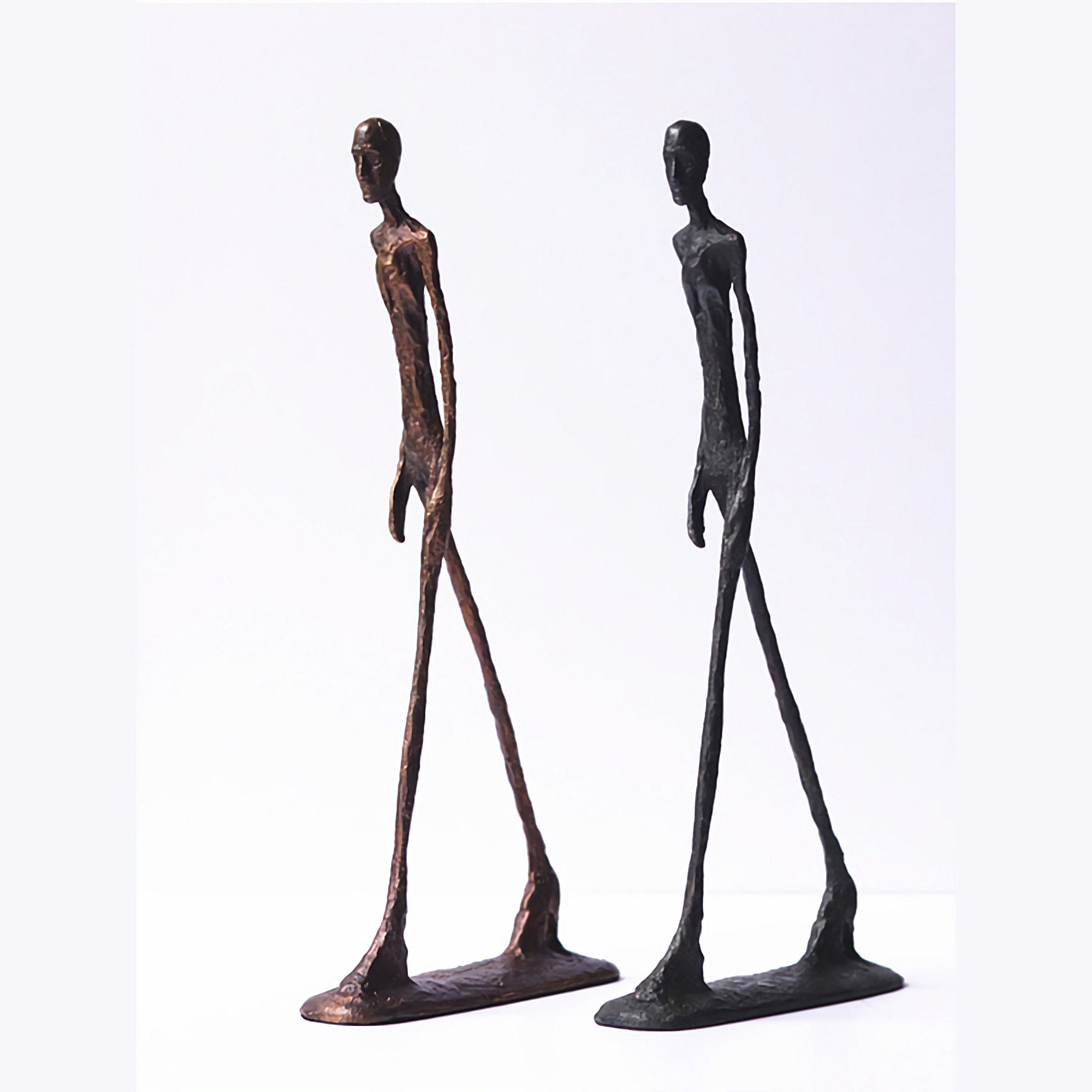 A Walking Man Statue Homage, Solid Bronze Surrealist Art, Blackened or ...