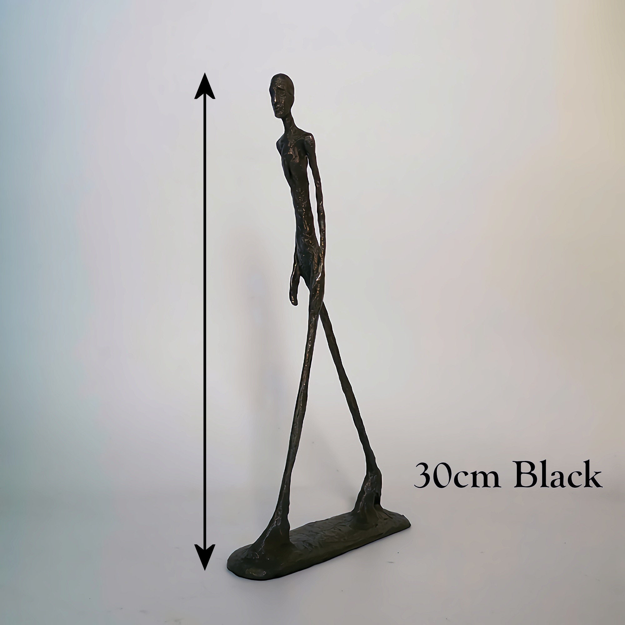 A Walking Man Statue Homage, Solid Bronze Surrealist Art, Blackened or ...