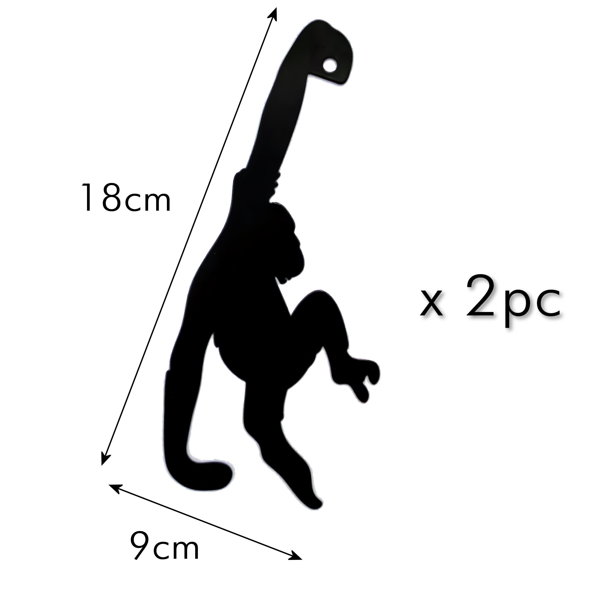 Hanging Kitchen Ape Banana Holder, Black Iron Metal Monkey Shaped ...