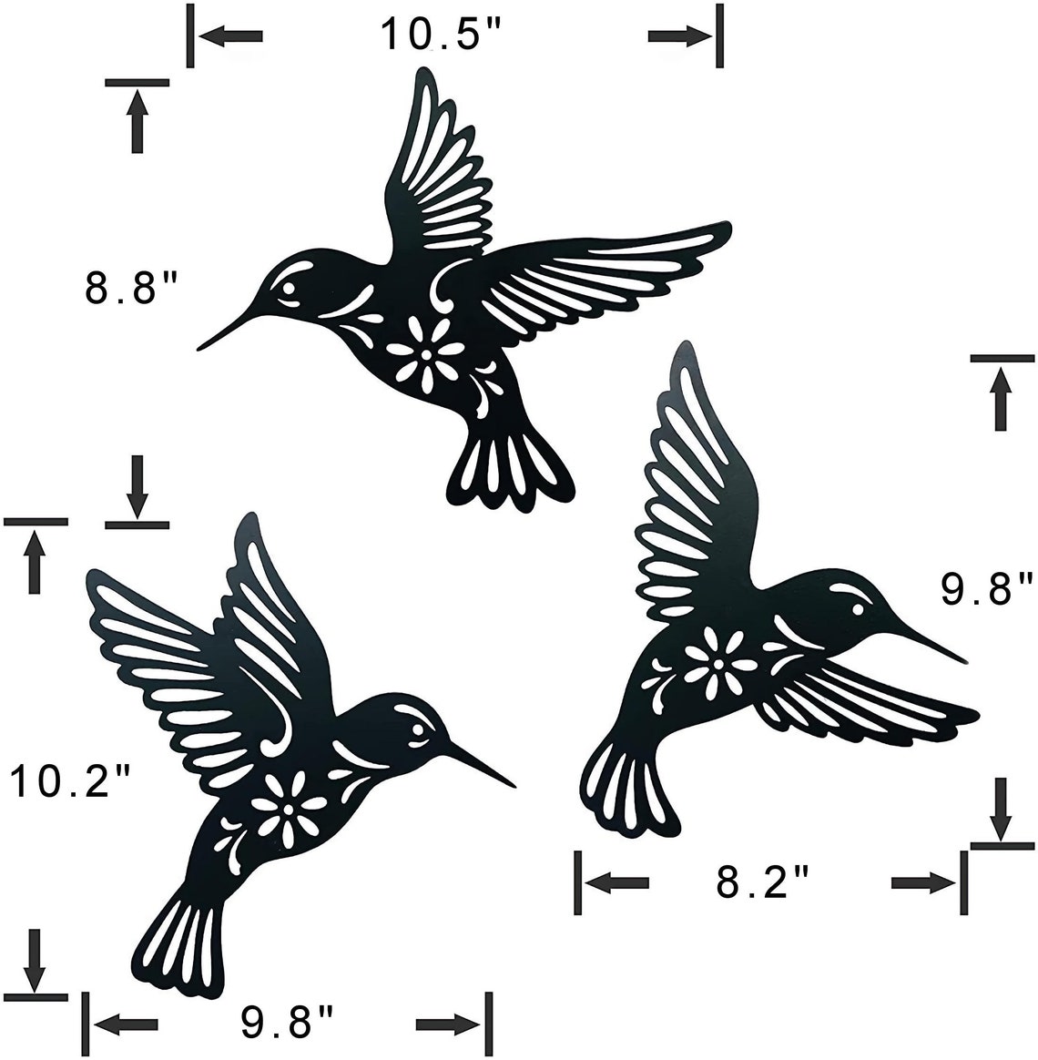 Hummingbird Metal Art Home and Garden Wall Decoration - Etsy Canada