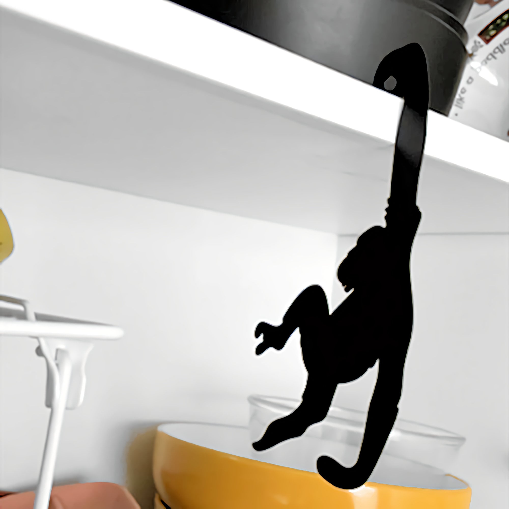 Hanging Kitchen Ape Banana Holder, Black Iron Metal Monkey Shaped ...