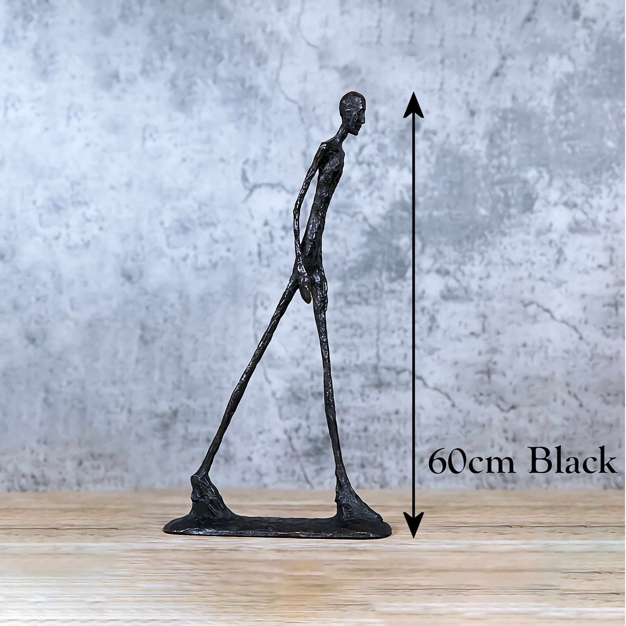 A Walking Man Statue Homage, Solid Bronze Surrealist Art, Blackened or ...