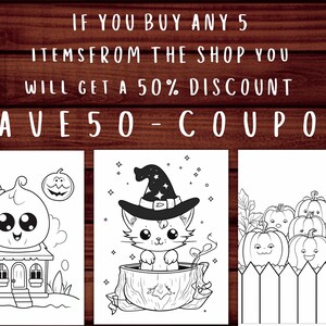 Kawaii Halloween Coloring Pages 30 Spooky-cute Printable - Etsy