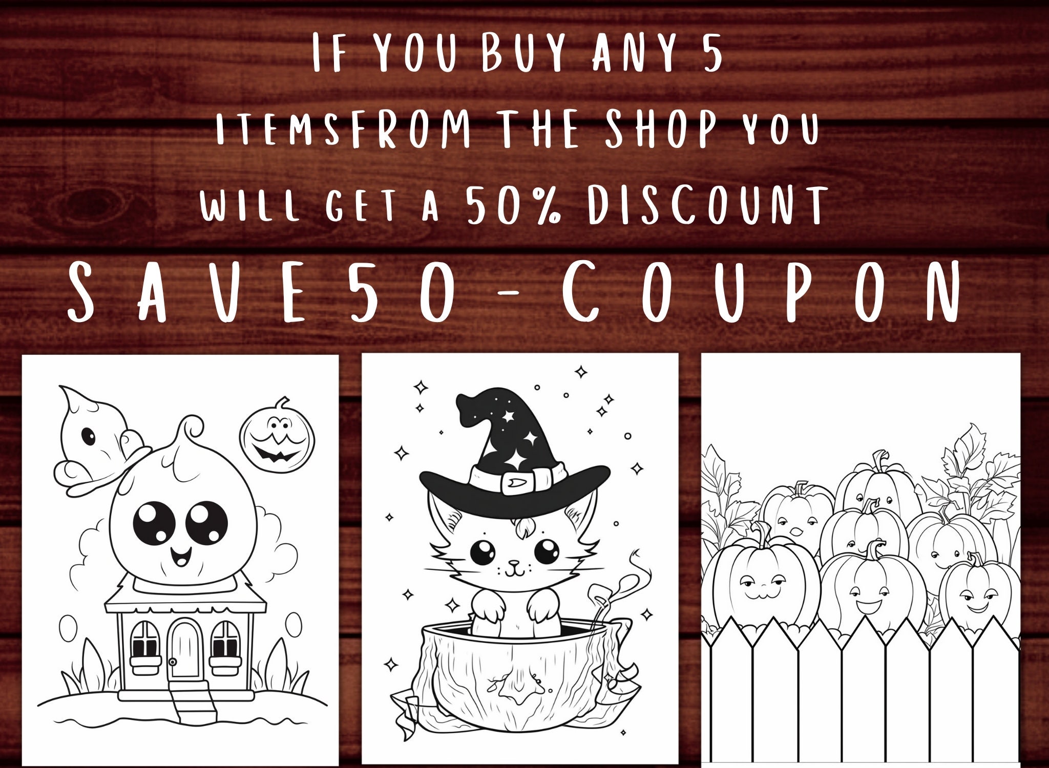 Kawaii Halloween Coloring Pages 30 Spooky-cute Printable - Etsy