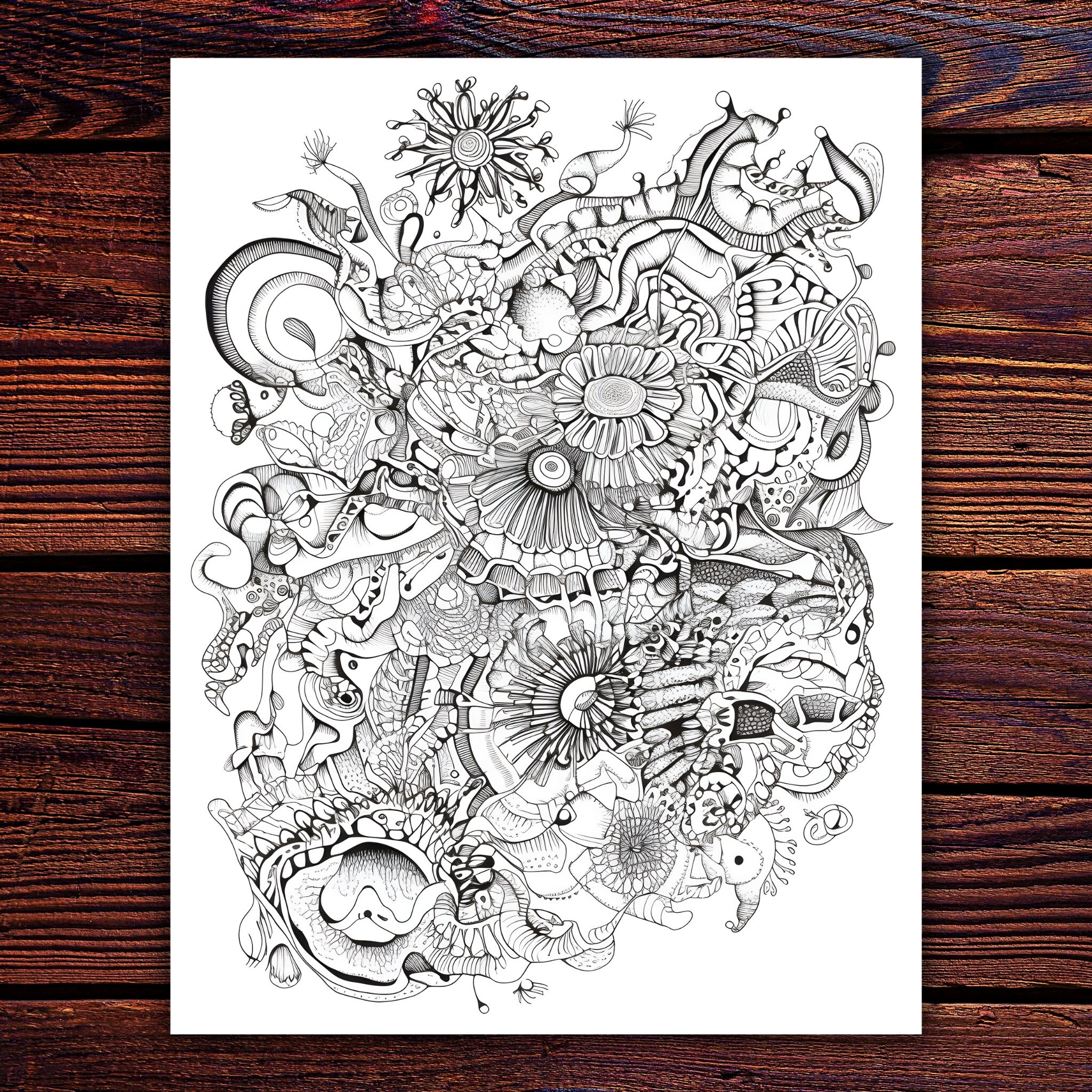 Adult Abstract Coloring Pages 35 Unique Pages Inspired by - Etsy