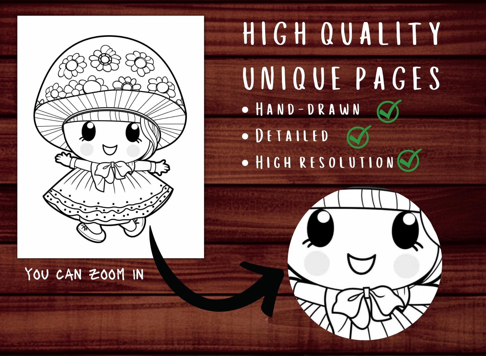Adorable Kawaii Mushroom Coloring Pages 30 Unique Printable Designs ...