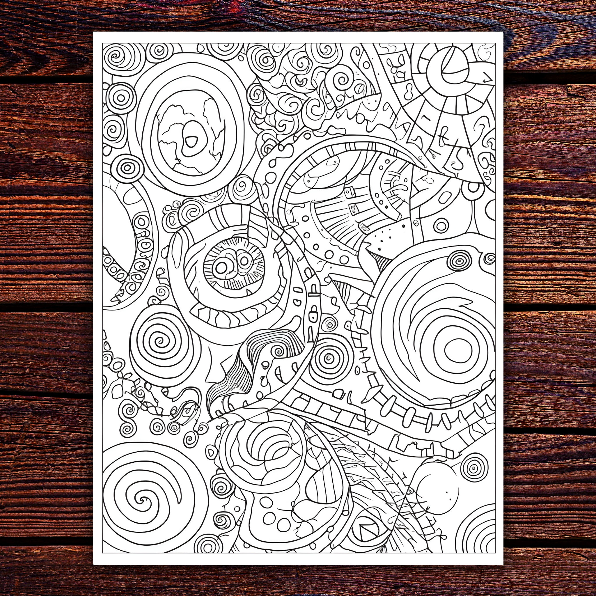 Adult Abstract Coloring Pages 35 Unique Pages Inspired by - Etsy