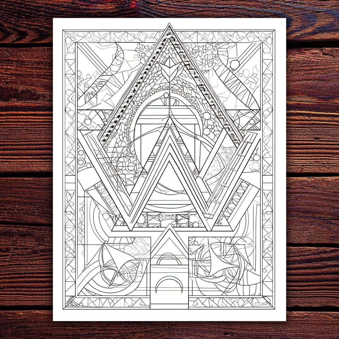 Geometric Dreamscapes Coloring Pages Abstract Patterns & Surreal ...