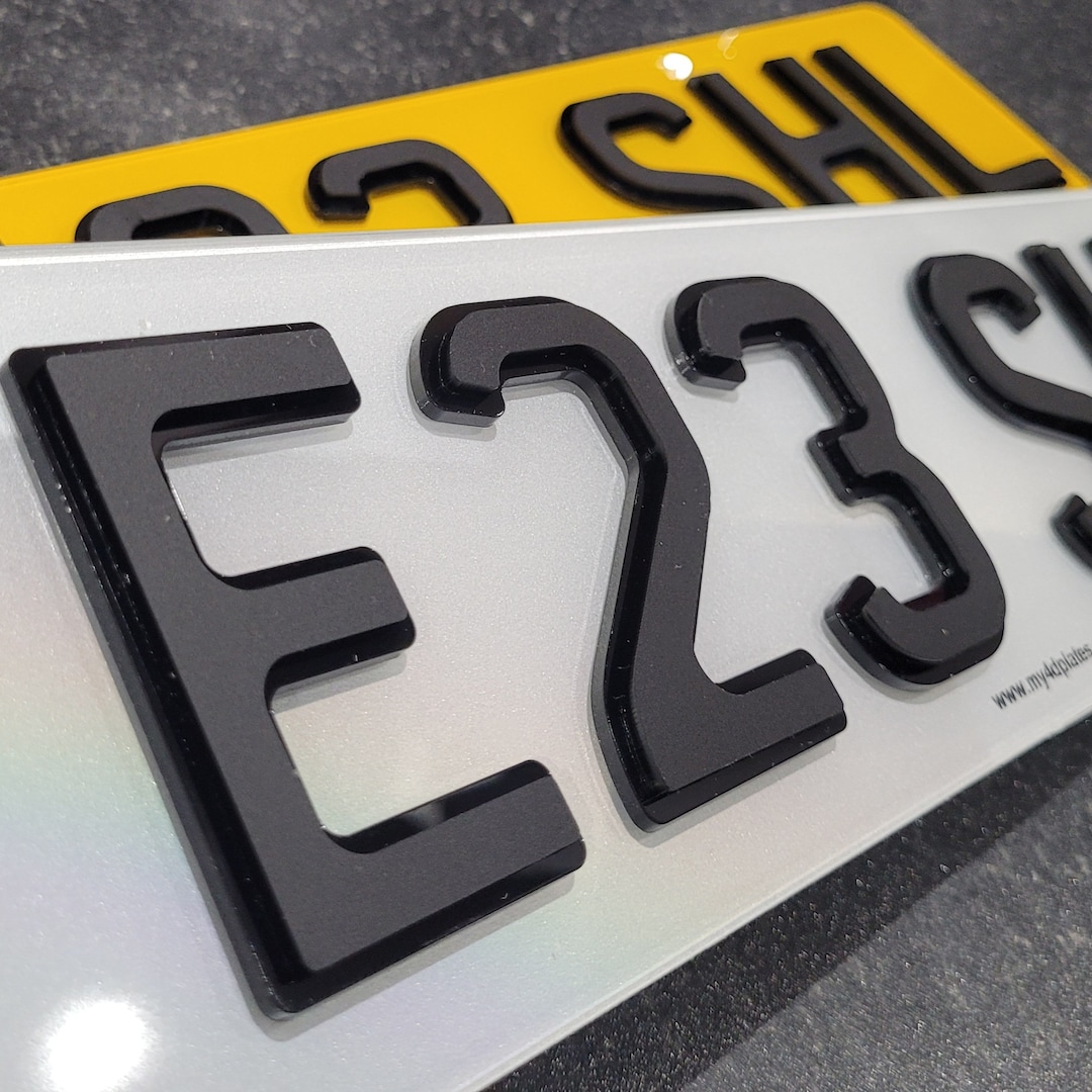 6mm Black & Matte Black Shadow 4D Car Number Plates - Etsy UK