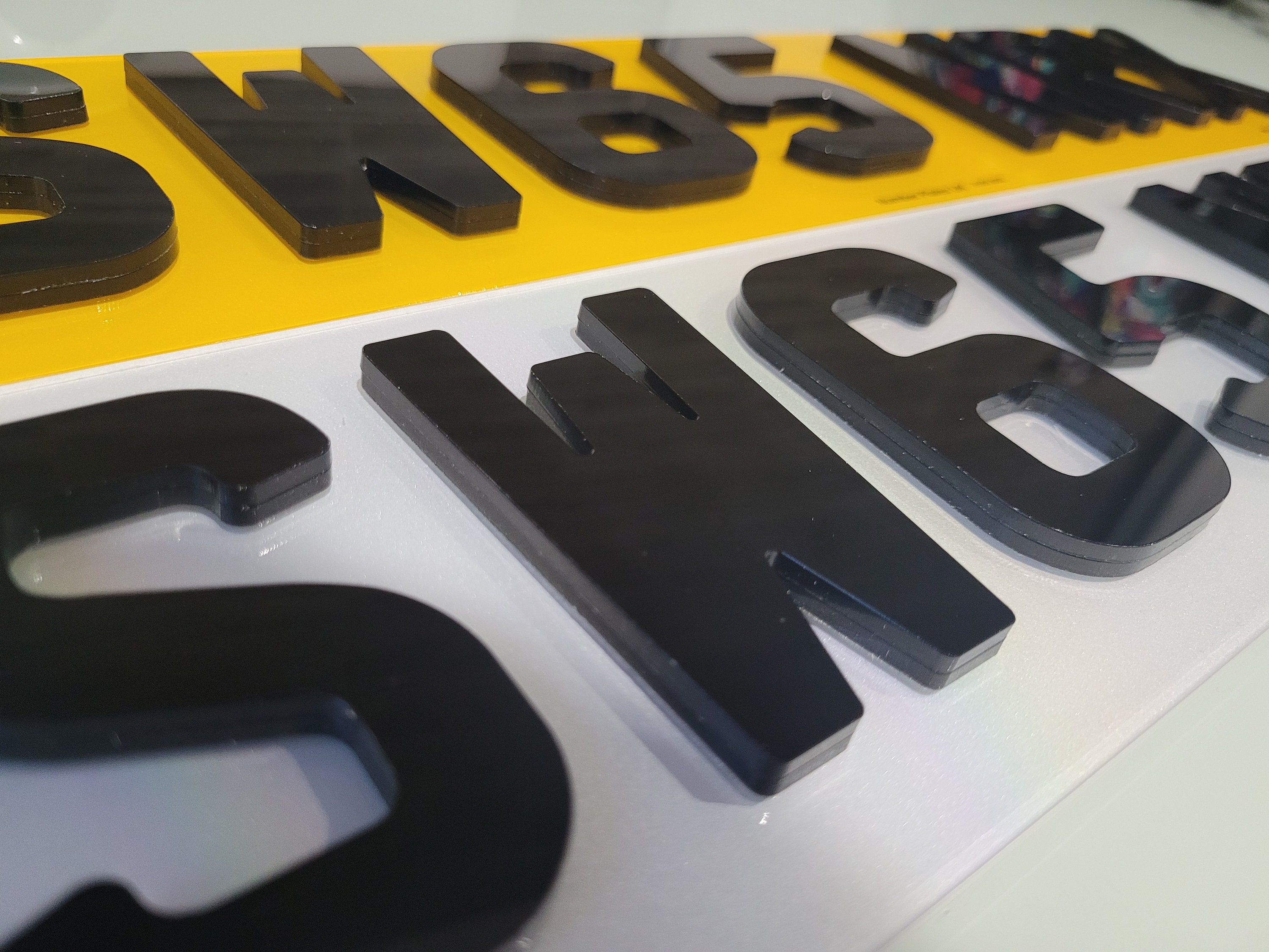 6mm Black 4D Laser Cut Car Number Plates - Etsy UK