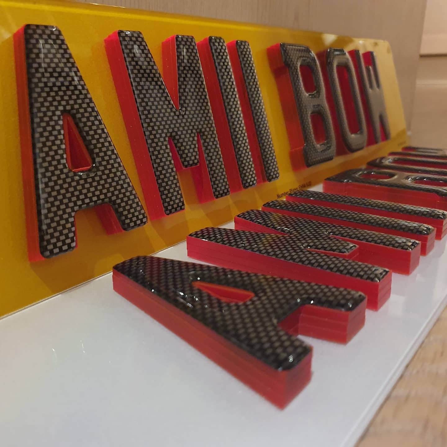 9mm Neon Red 4D With Carbon Gel Car Number Plates - Etsy UK