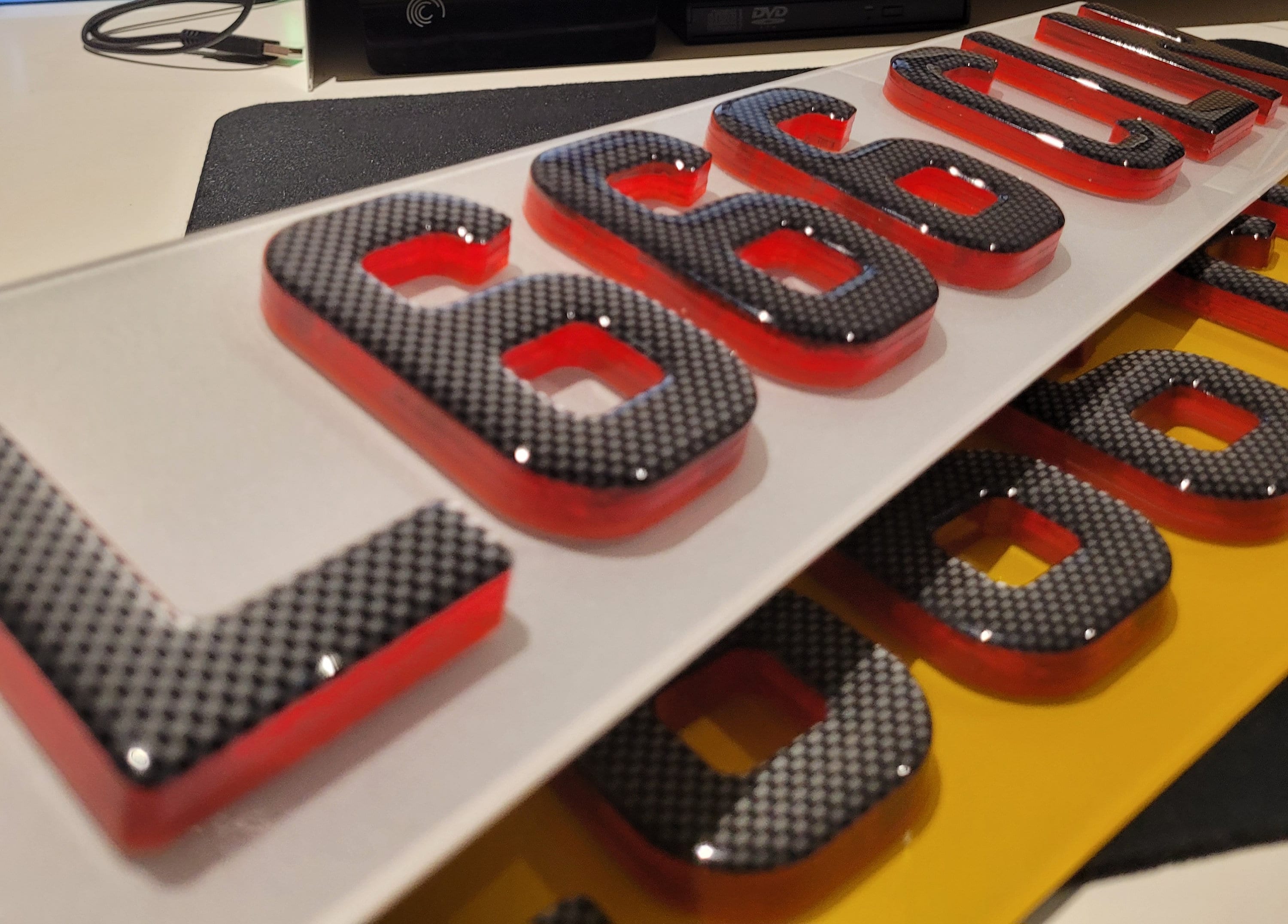 9mm Neon Red 4D With Carbon Gel Car Number Plates - Etsy UK