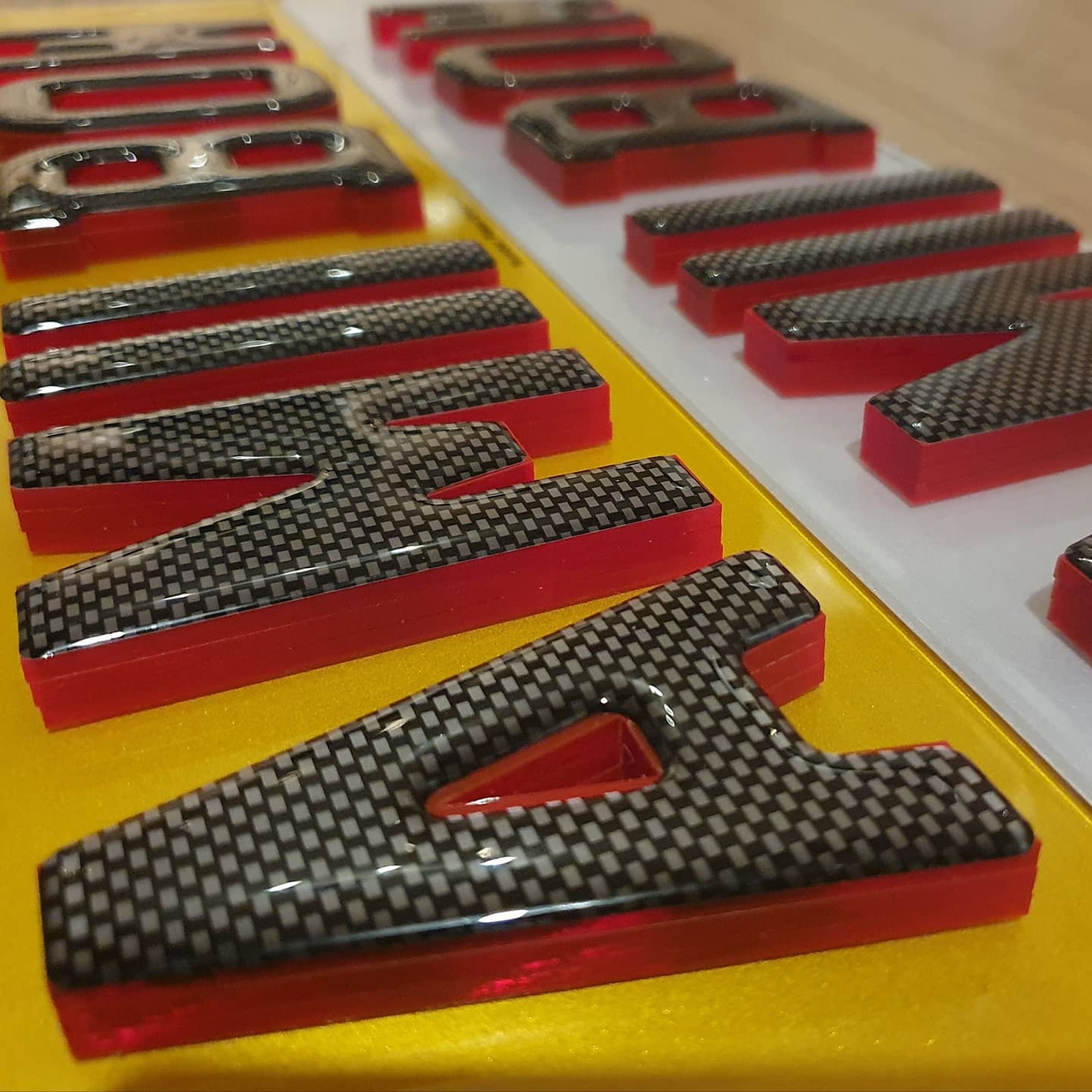 9mm Neon Red 4D With Carbon Gel Car Number Plates - Etsy UK