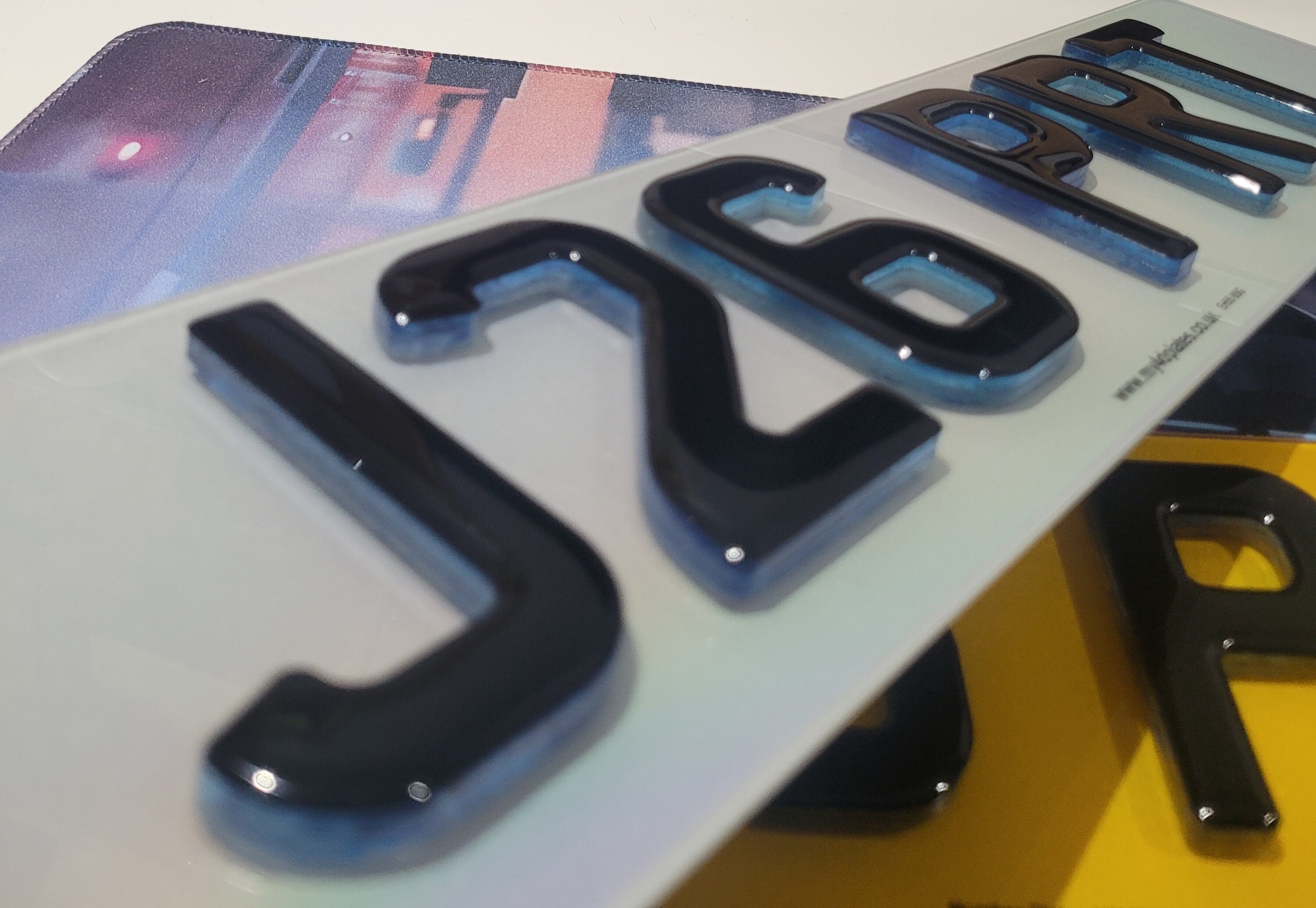 6mm Neon Blue 4D With Black Gel Car Number Plates - Etsy UK