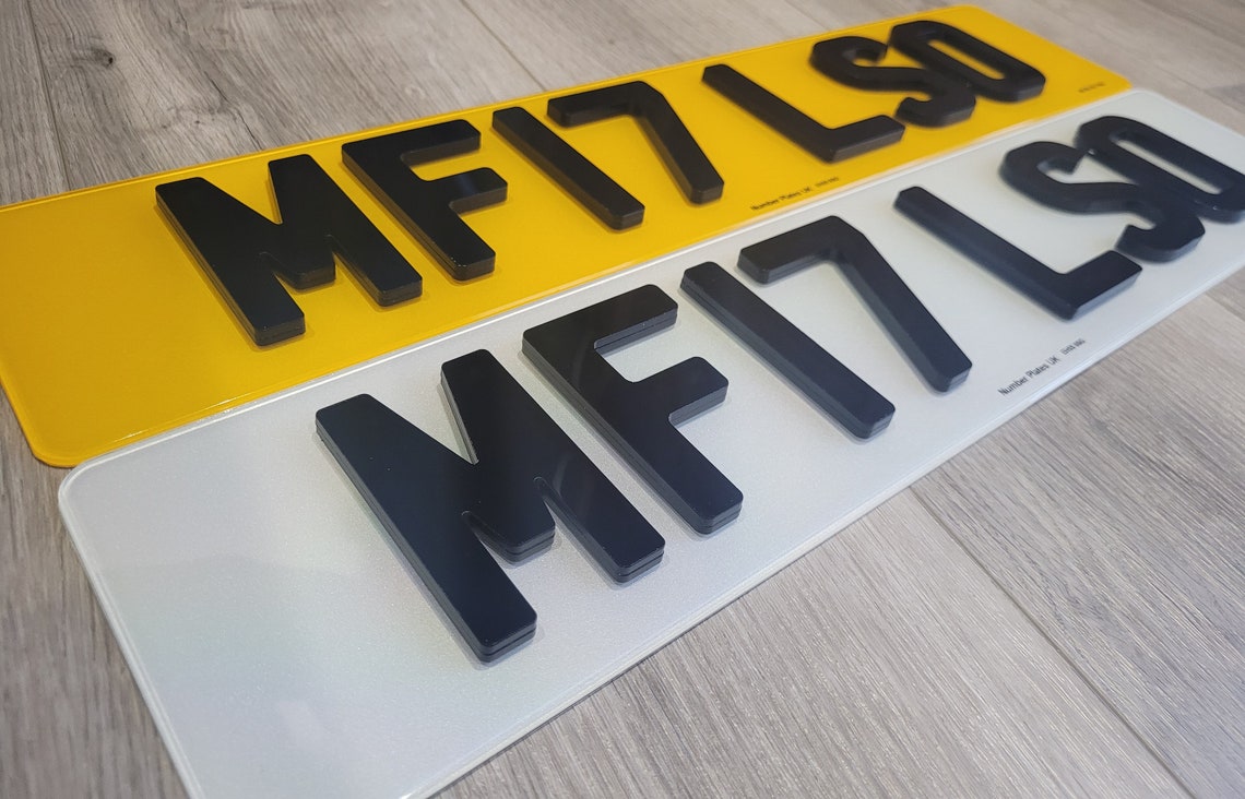 6mm Black 4D Laser Cut Car Number Plates - Etsy UK