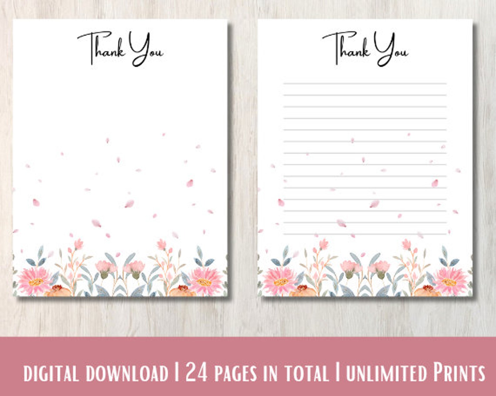 PRINTABLE Stationary, Floral PRINTABLE Stationary, Elegant ...