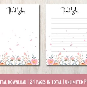 PRINTABLE Stationary, Floral PRINTABLE Stationary, Elegant ...