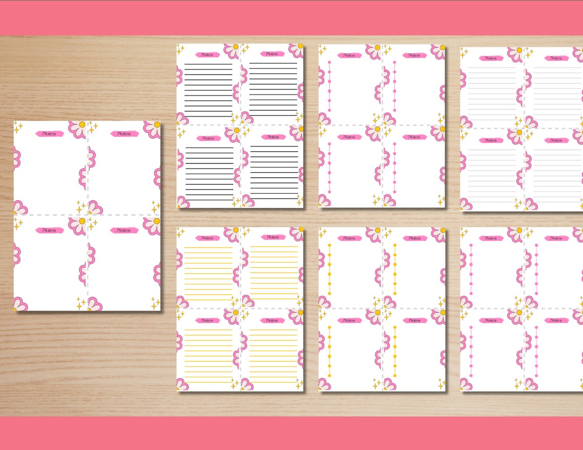 Notes Page Printable, Lined Notes Template, Note Taking, Writing Paper ...