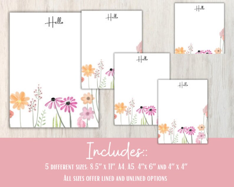 Floral Printable Stationery: Elegant Letter Writing Paper (PDF) - Etsy
