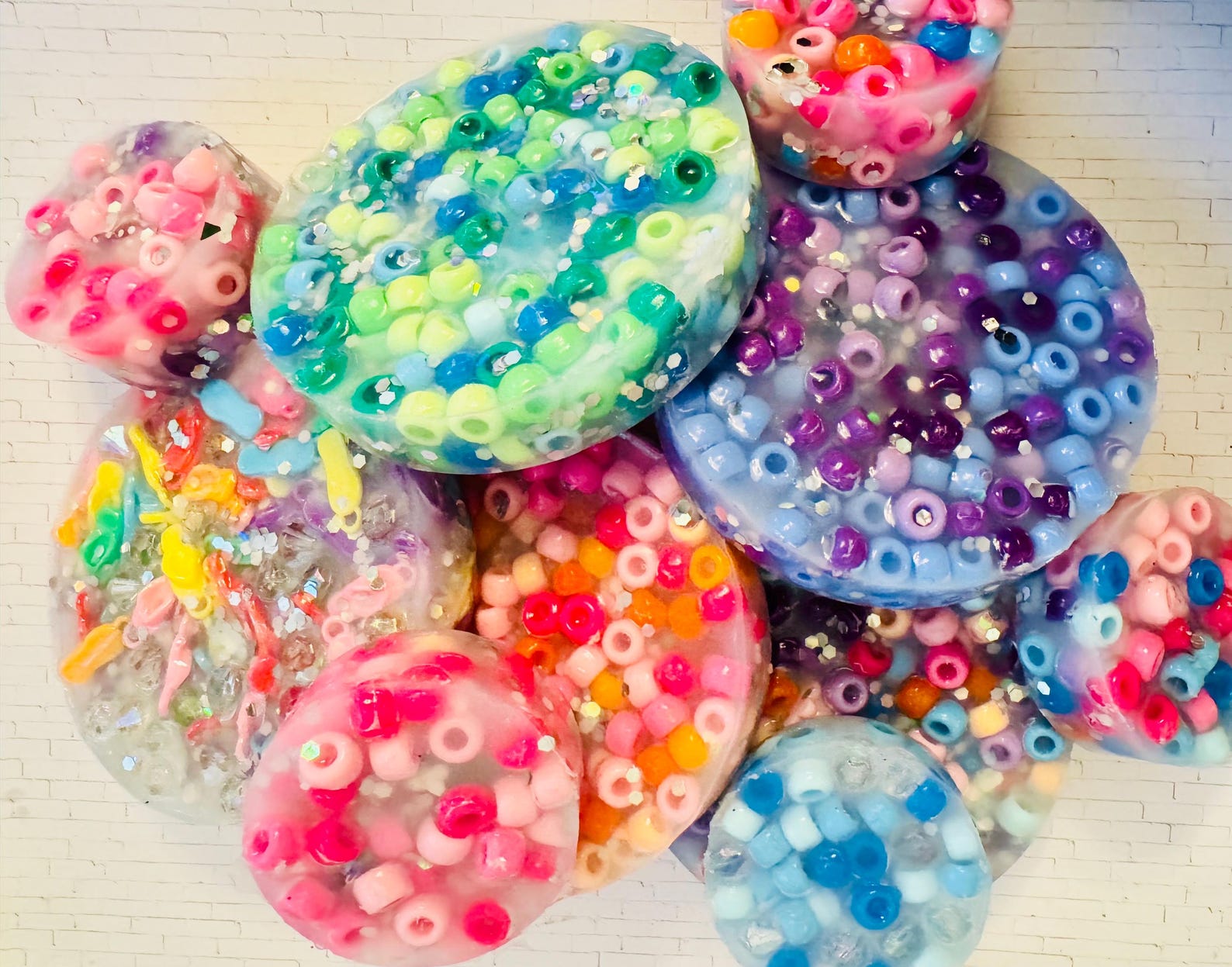 Sensory Bead Fidget Toy: Shimmery Blue Picky Pad With Glitter - Etsy