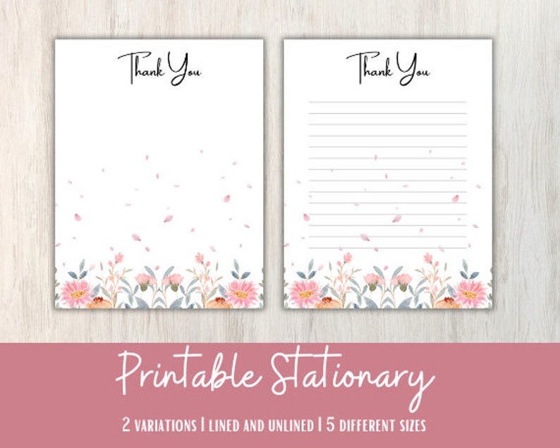 PRINTABLE Stationary, Floral PRINTABLE Stationary, Elegant ...