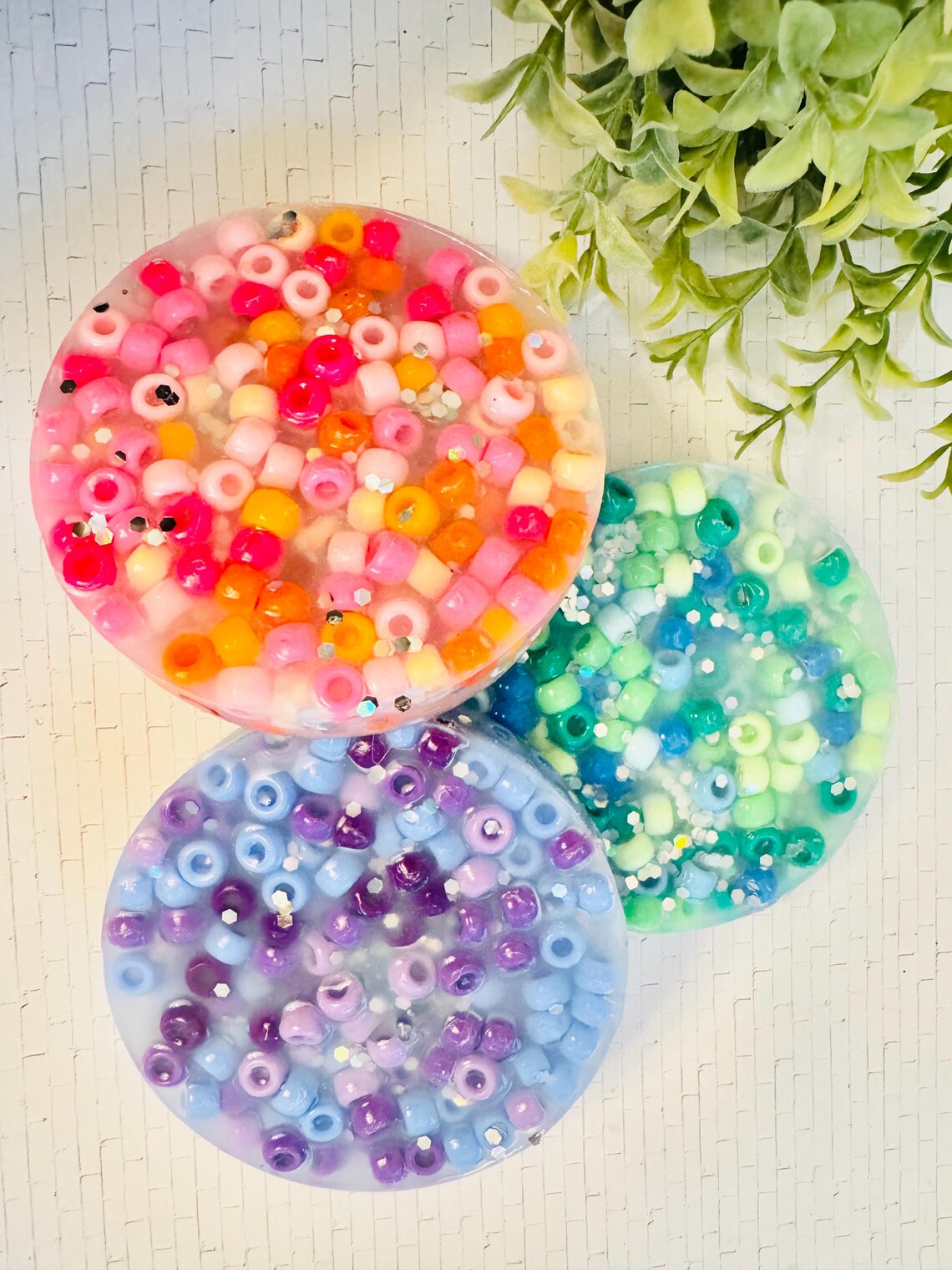 Sensory Bead Fidget Toy: Shimmery Blue Picky Pad With Glitter - Etsy