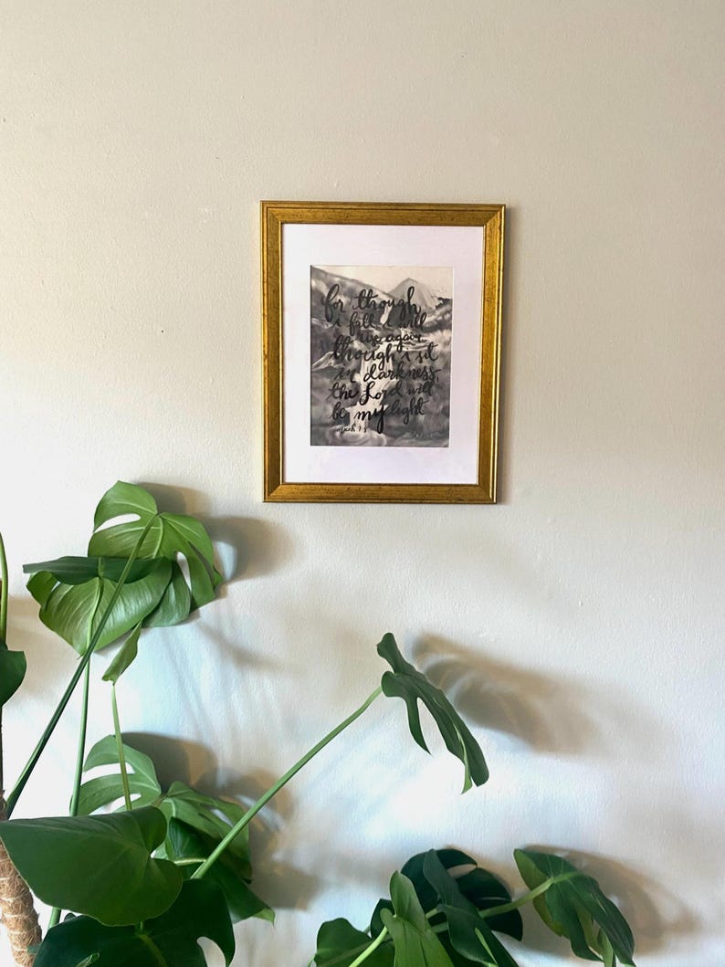 Micah 7:8 Scripture Lettering Wall Decor Bible Verse Art Poster Art ...