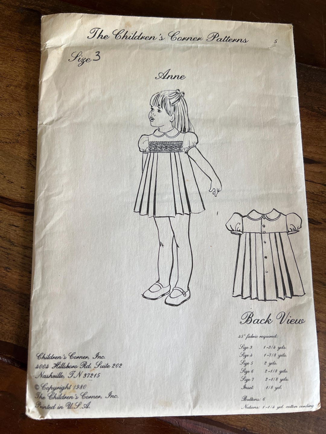 Anne Vintage the Children’s Corner Pattern Size 3 (5) Uncut - Etsy
