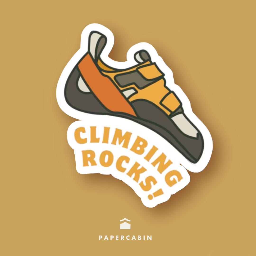 Climbing Rocks! | Water-proof Vinyl Sticker | Rock Climber Gifts ...