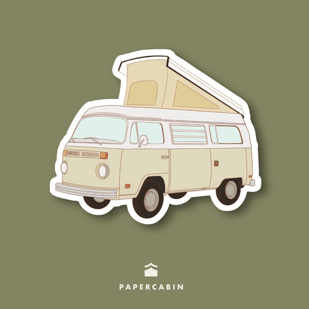 Vintage Camper Van Kiss-cut Stickers | Retro Camper Bus Sticker - Etsy