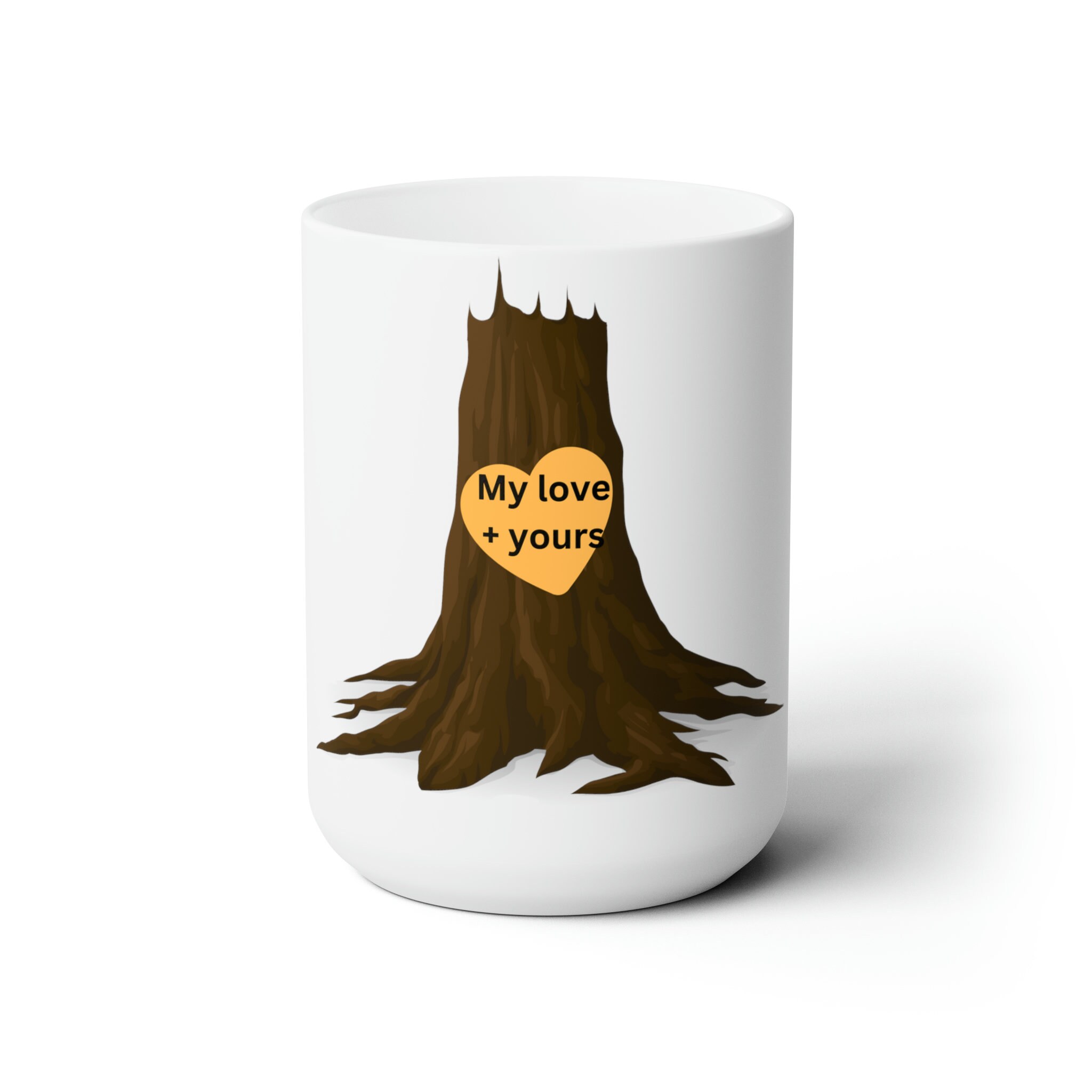 Cute Lovers Mug/mug With A Heart on Tree Trunk/my Love + Yours/gift for ...