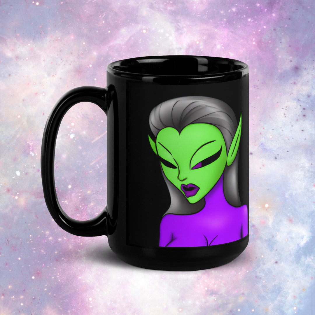 ALIEN BADDIE Big Giant Black Glossy Ceramic Mug Naughtytask - Etsy