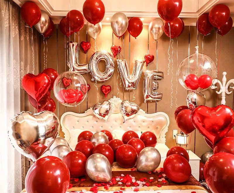 Luxury Foil Balloon Set Decoration for Wedding Proposals, for Couple ...