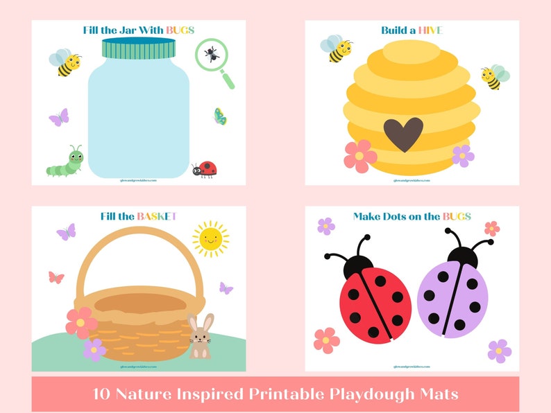 Nature Play Dough Mats Spring and Summer Fine Motor Printable ...