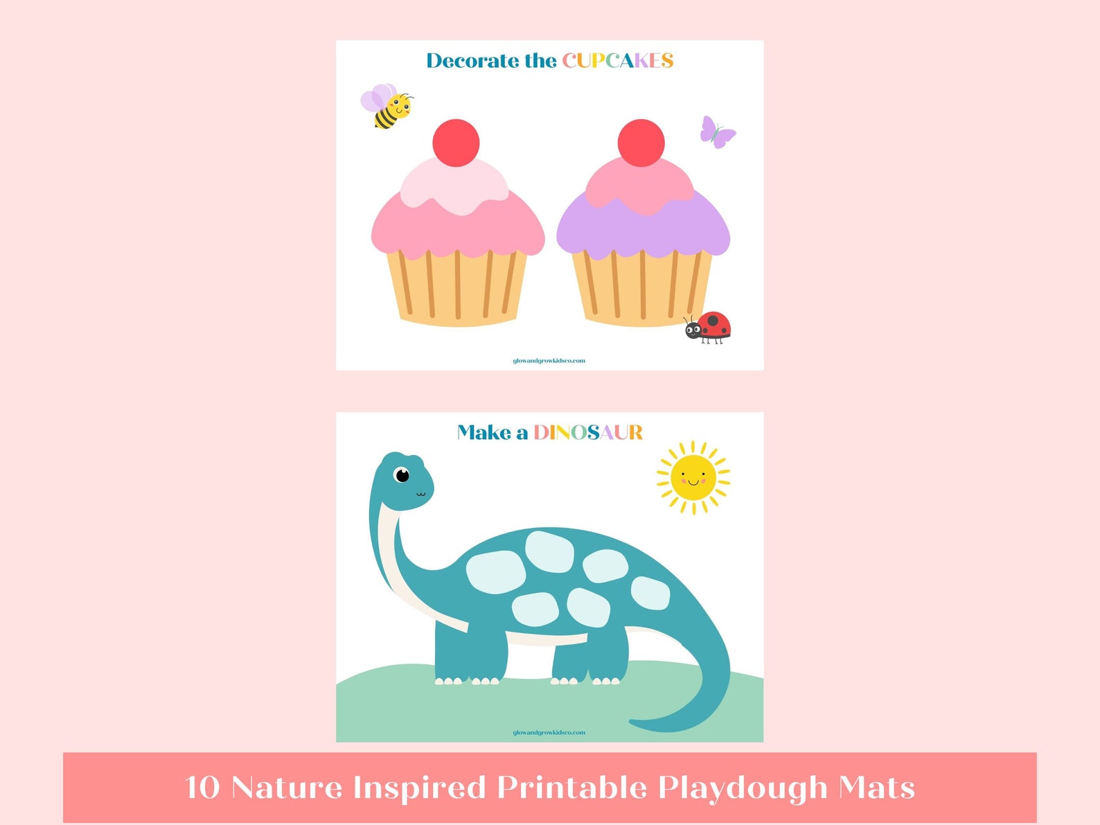 Nature Play Dough Mats Spring and Summer Fine Motor Printable ...