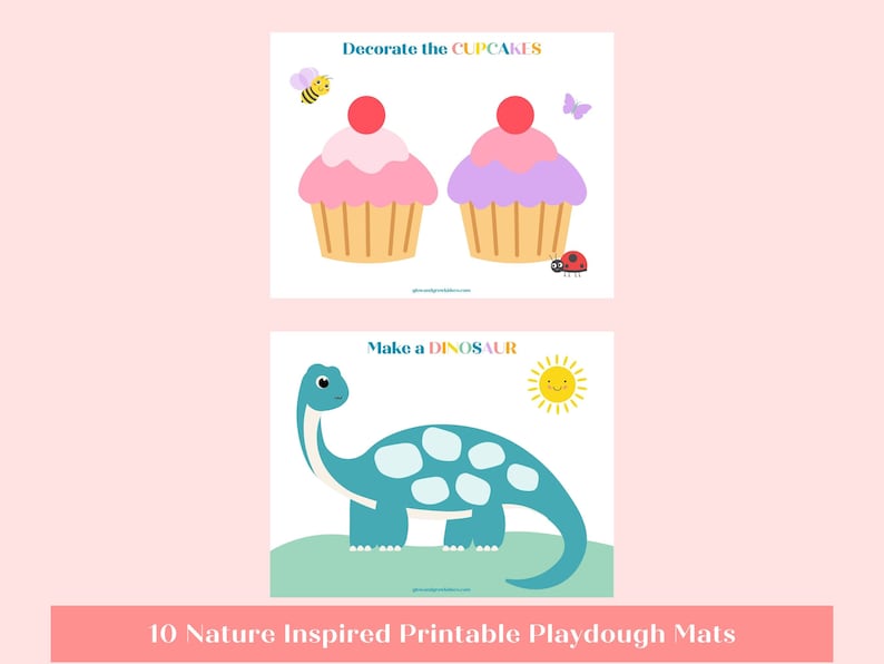Nature Play Dough Mats Spring and Summer Fine Motor Printable ...