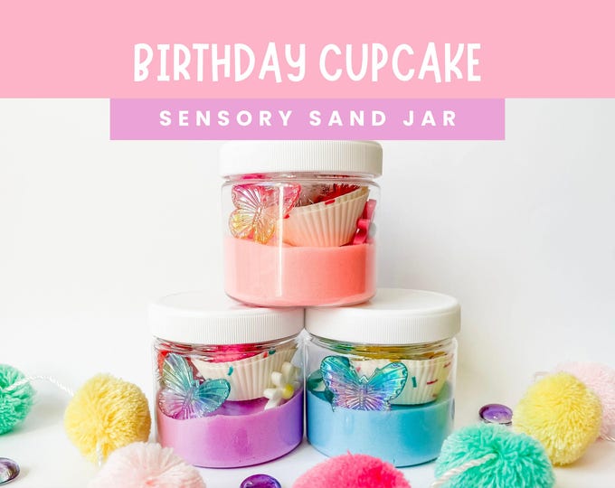 Cupcake Sensory Sand Jar Cupcake Sensory Kit Birthday Sensory Bin ...