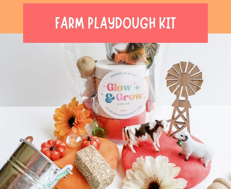 Farm Playdough Kit Farm Sensory Bin Kit Farm Sensory Playdough Kit for ...