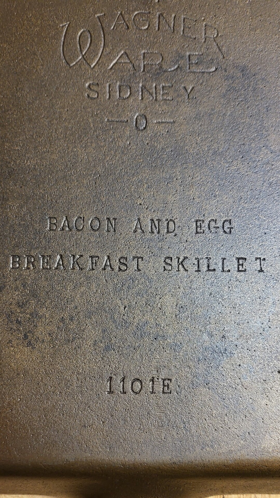 HTF Wagner Ware Stylized Logo Bacon and Egg Breakfast Skillet Restored ...