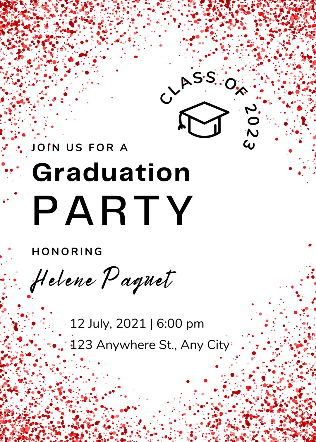 Glitter Graduation Party Invitation - Etsy