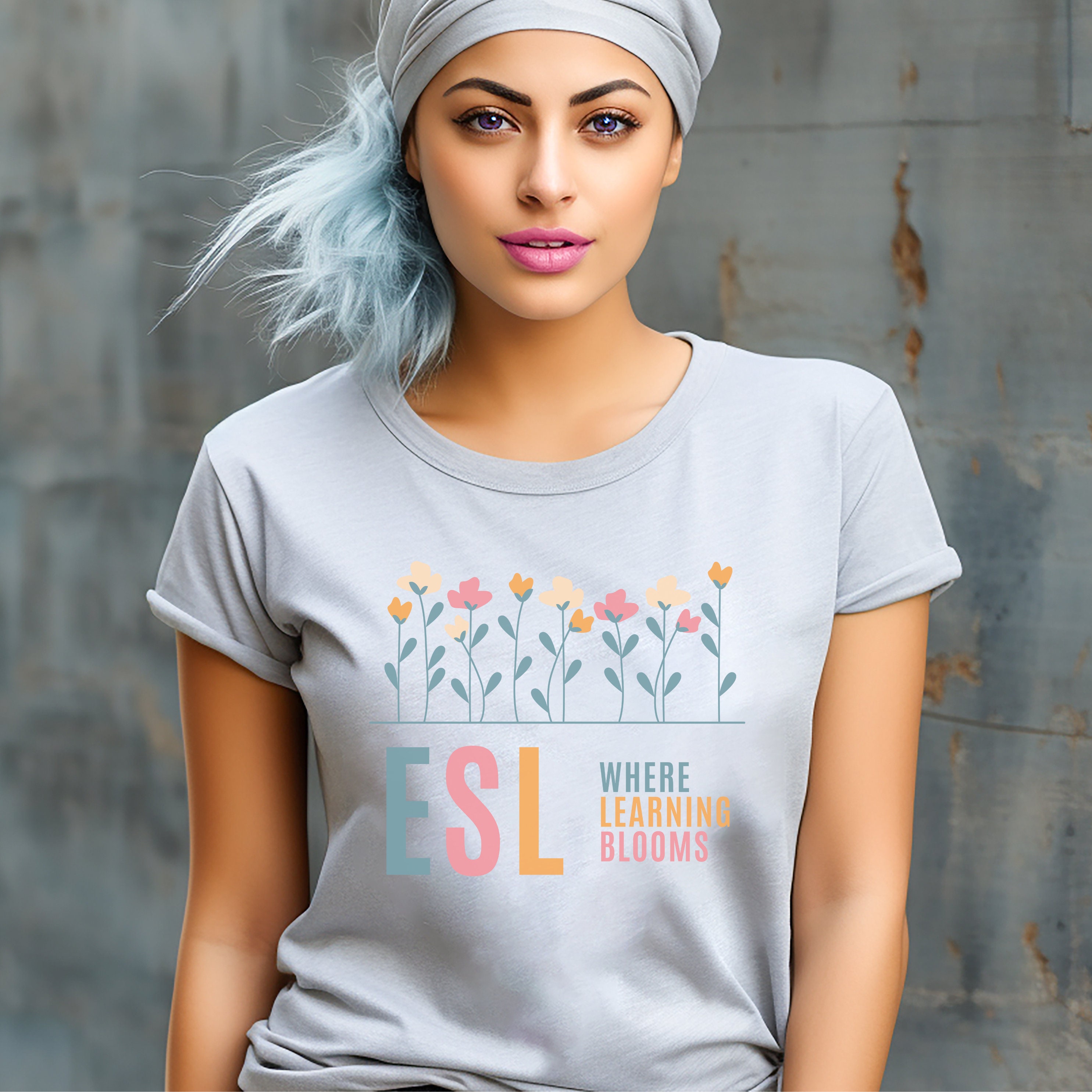ESL Teacher Shirt, Esl Where Learning Blooms, Teacher Gifts, Gildan ...