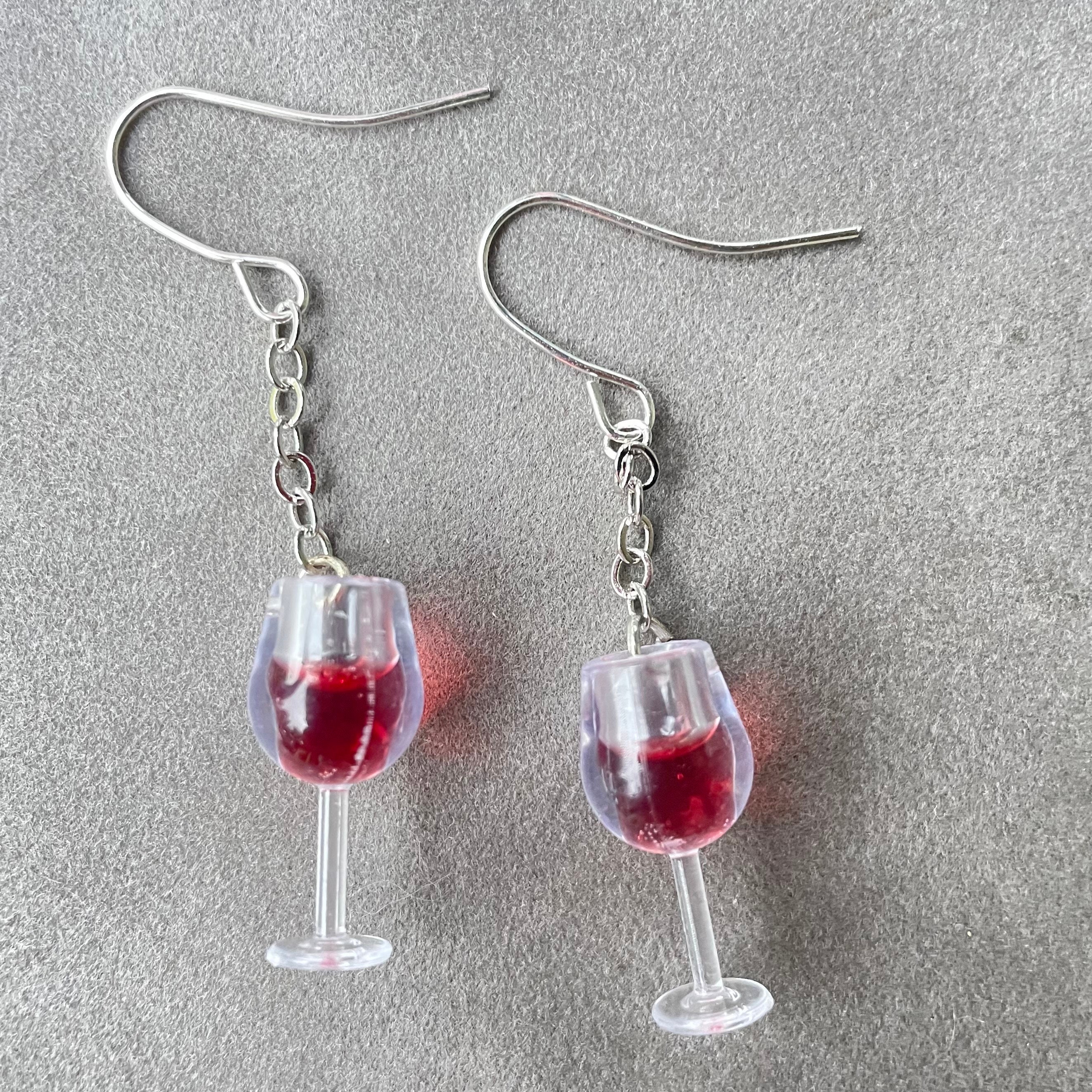 Wine Earrings for Women. Red Wine Novelty Accessories, Great Gift Idea ...