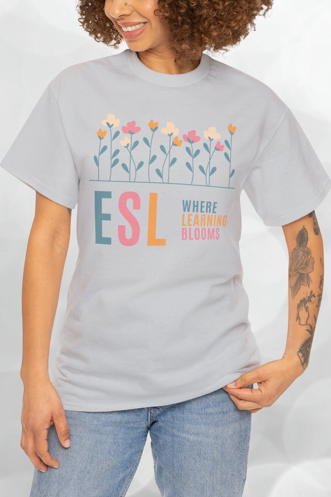 ESL Teacher Shirt Esl Where Learning Blooms Teacher Gifts - Etsy