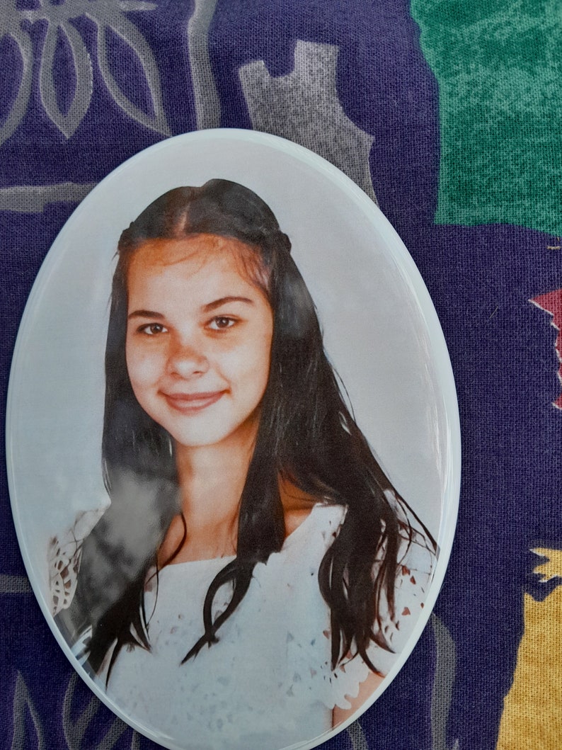 PORCELAIN PHOTO, Ceramic Photo Card, OVAL Porcelain Card, Personalized ...