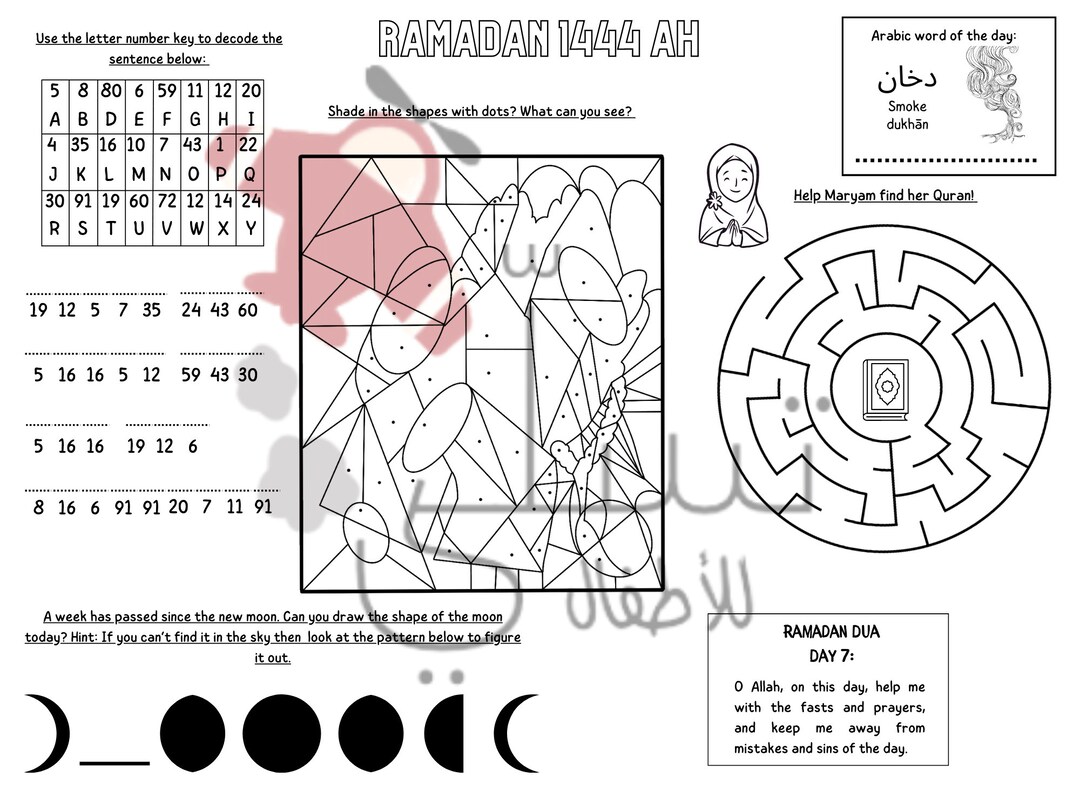 Day 7 Ramadan Activity Placemats - Etsy